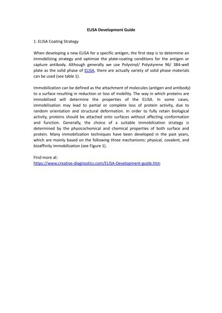 ELISA Development Guide