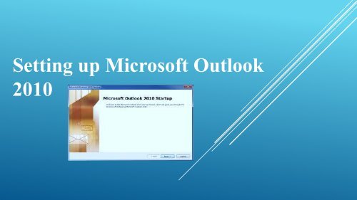 Setting up Microsoft Outlook 2010