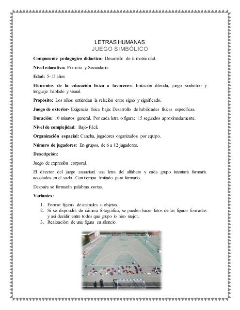 LETRAS HUMANAS JUEGO SIMB