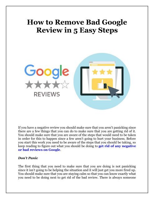 How to Remove Bad Google Review in 5 Easy Steps