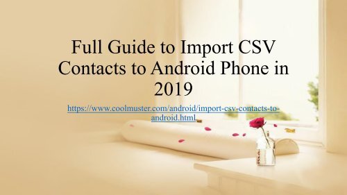 How to Import CSV Contacts to Android