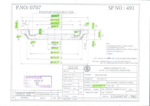 Approved Forging Drawing