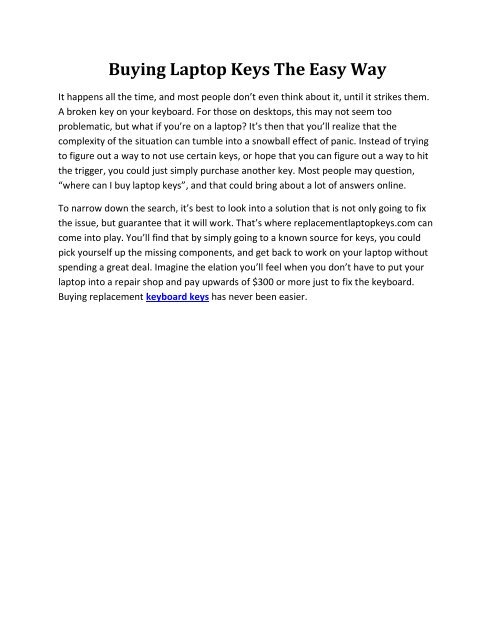 Buying Laptop Keys The Easy Way