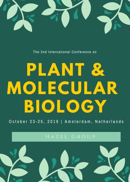 Plant 2019 Tentative Program