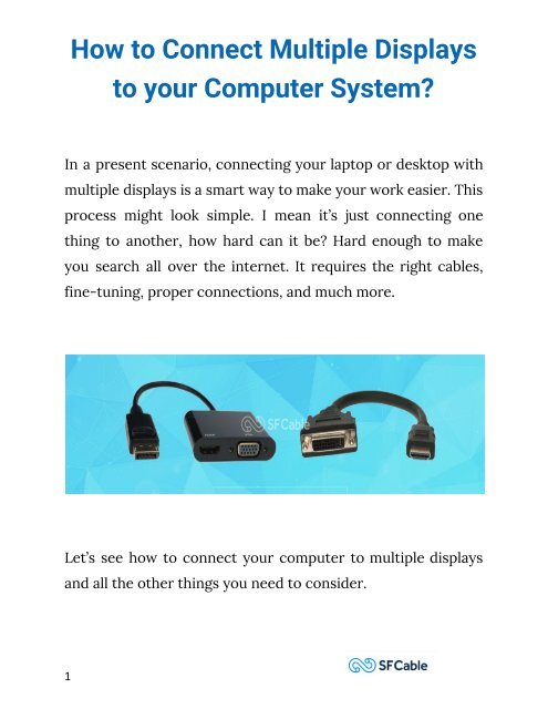 How to Connect Multiple Displays to your Computer System?