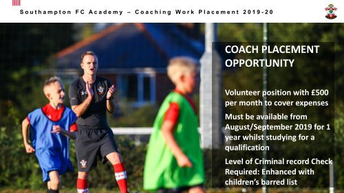 Coach Placement Advert 2019-20