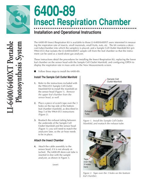 6400-89 Insect Respiration Chamber - LI-COR Biosciences