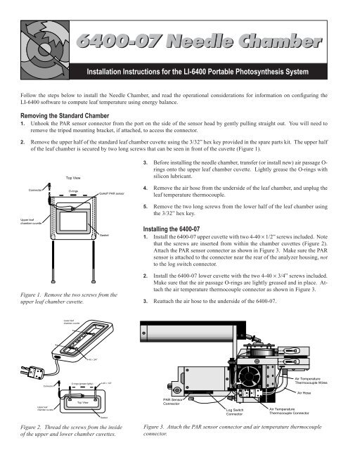 6400-07 Installation - LI-COR Biosciences
