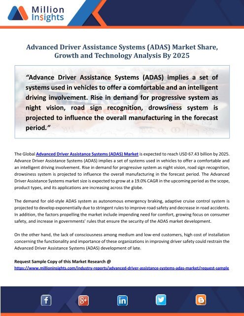 Advanced Driver Assistance Systems (ADAS) Market Share, Growth and ...
