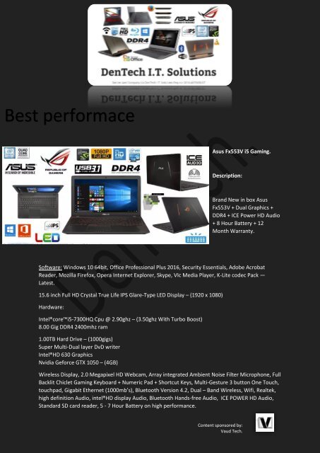Laptop Catalog DenTech