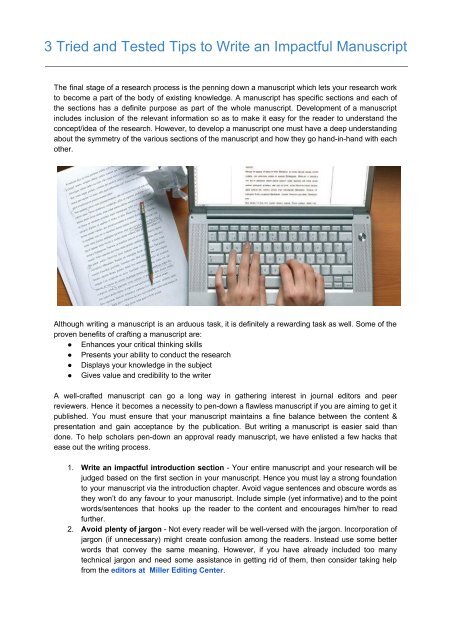 3 Tried and Tested Tips to Write an Impactful Manuscript (1)