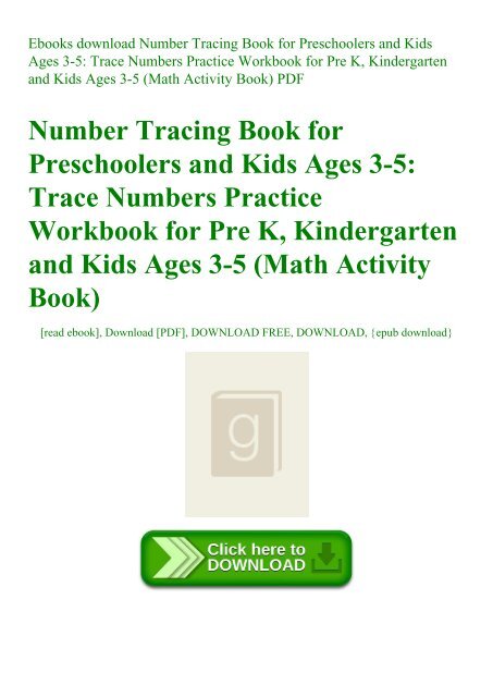 Ebooks download Number Tracing Book for Preschoolers and Kids Ages 3-5 ...