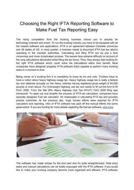 Choosing the Right IFTA Reporting Software to Make Fuel Tax Reporting Easy Choosing the Right IFTA Reporting Software to Make Fuel Tax Reporting Easy