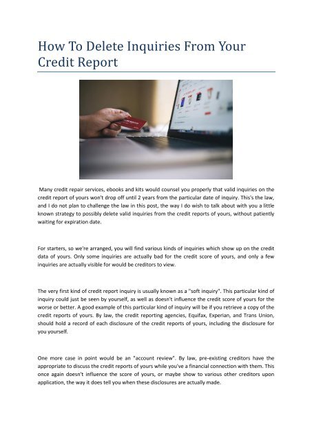 How To Delete Inquiries From Your Credit Report How To Delete Inquiries From Your Credit Report
