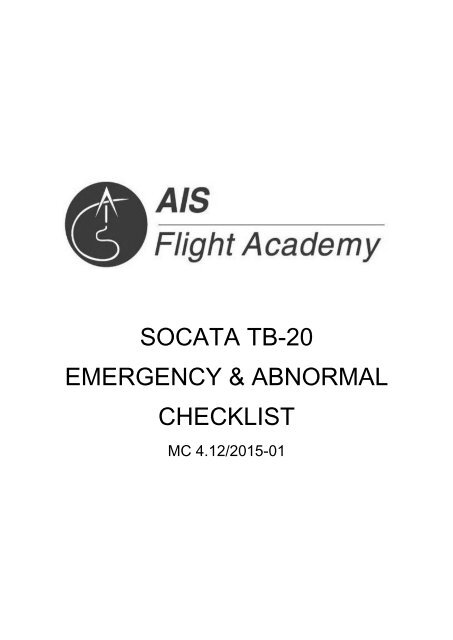 Emergency and Abnormal Checklist TB-20