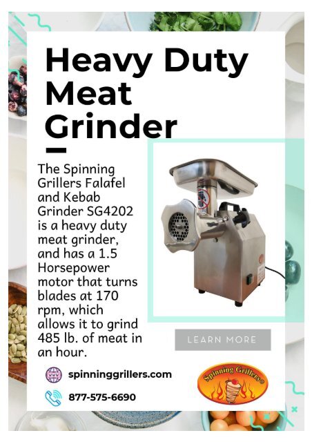 Heavy Duty Falafel and Kebab Meat Grinder