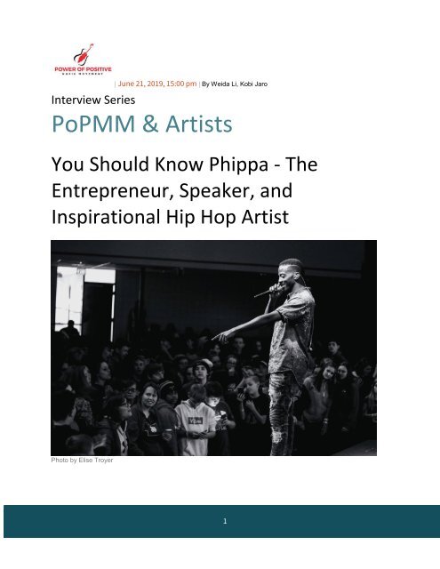 PoPMM & Artists: You Should Know Phippa - The Entrepreneur, Speaker ...