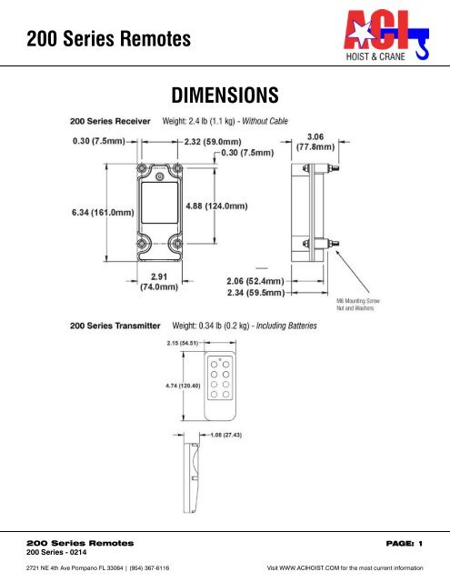 200_Series_Remotes_Dimensions_Specifications