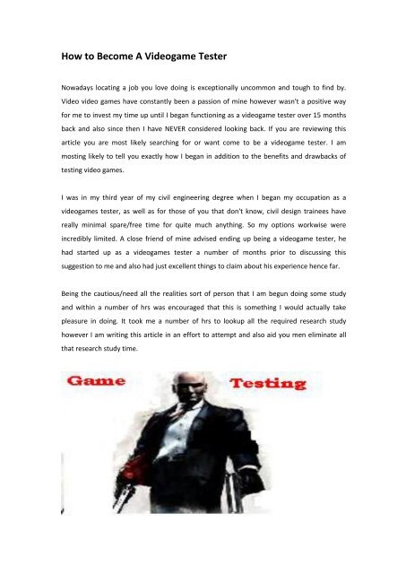 How to Become A Videogame Tester