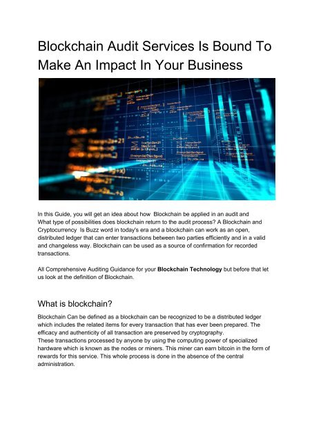 The Ultimate Guide To Blockchain Audit Services