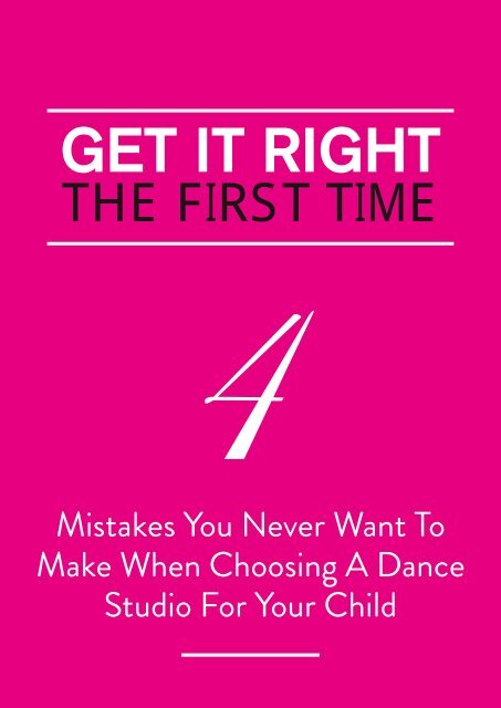 Get it Right the First Time
