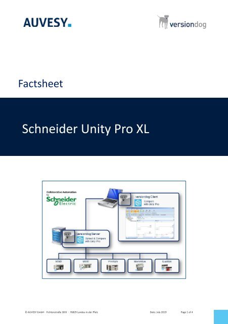 Factsheet - Schneider Unity Pro XL