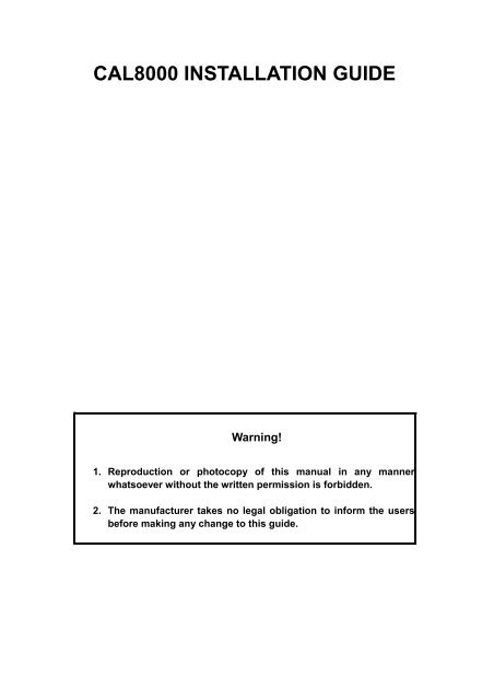 CAL8000_Installation Guide_V3.0_EN (1)