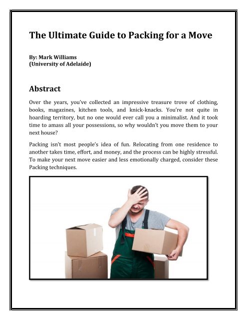 The Ultimate Guide to Packing for a Move