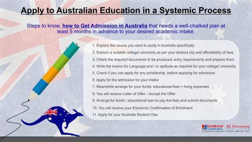 Steps to Get admission in Australian Education System