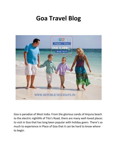 Goa Travel Blog