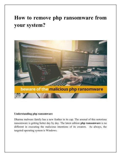How to remove php ransomware from your system