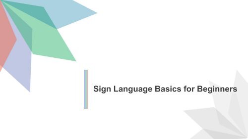 Sign Language Basics For Beginners