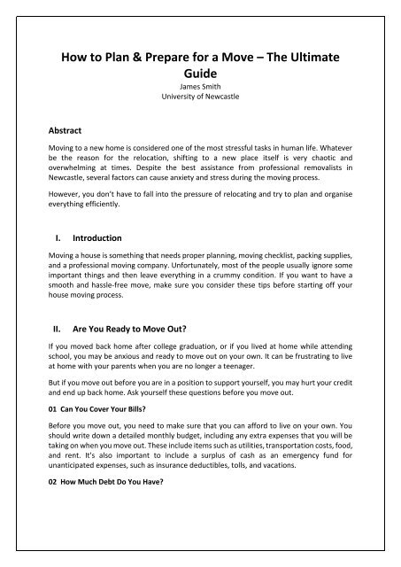 How to Plan and Prepare for a Move - The Ultimate Guide