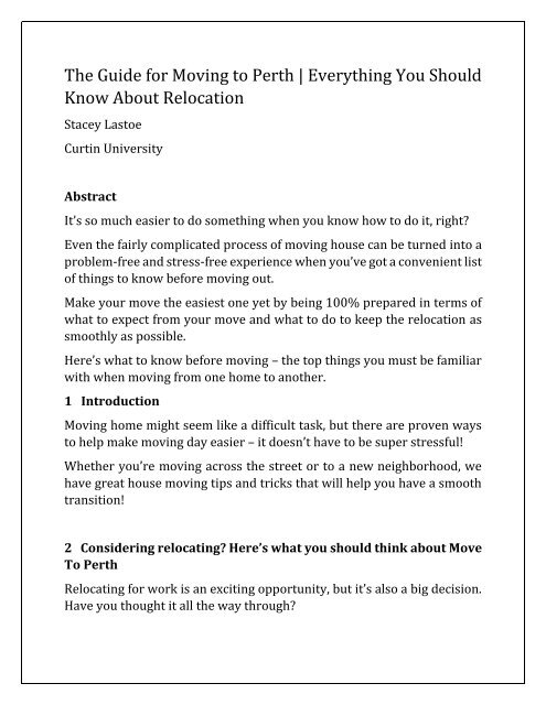 The Guide for Moving To Perth Everything You Should Know About Relocation