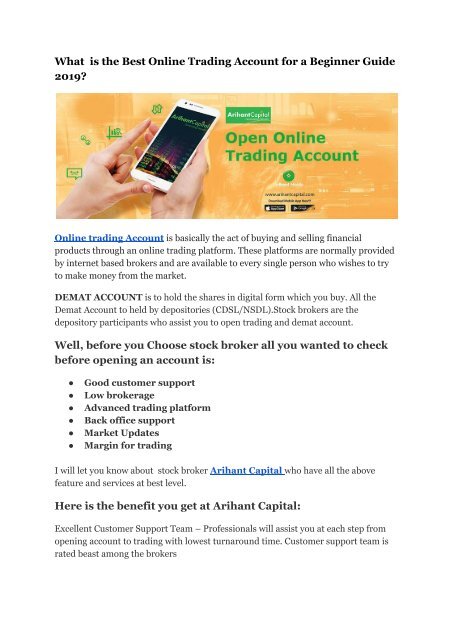 Best Online Trading Account for a Beginner Guide 2019_