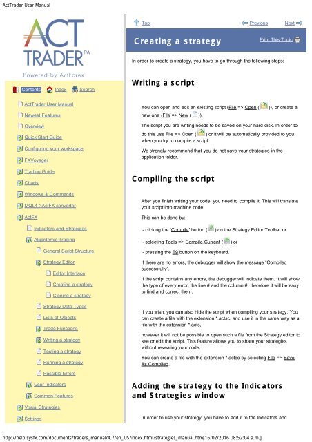 ActTrader User Manual