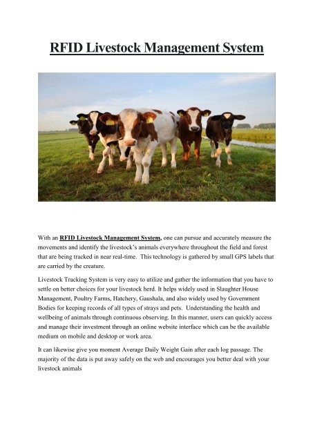 RFID Livestock Management System