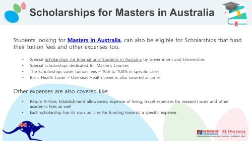 Scholarships for Study Masters in Australia