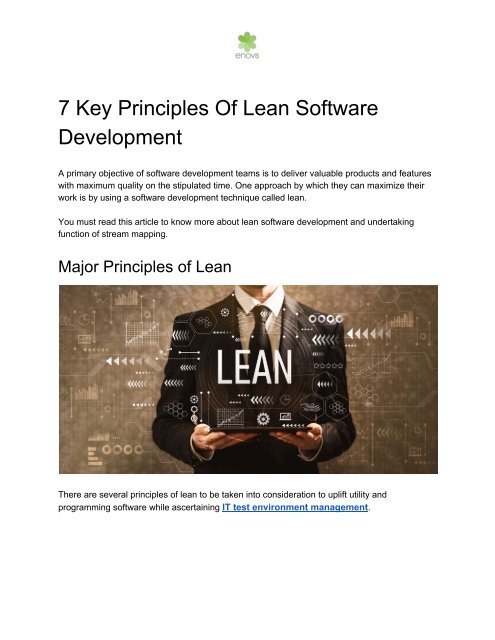7 Key Principles of Lean Software Development