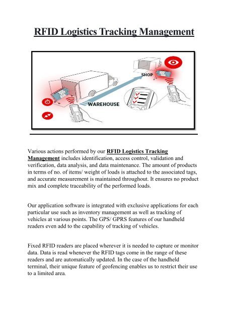 RFID Logistics Tracking Management System