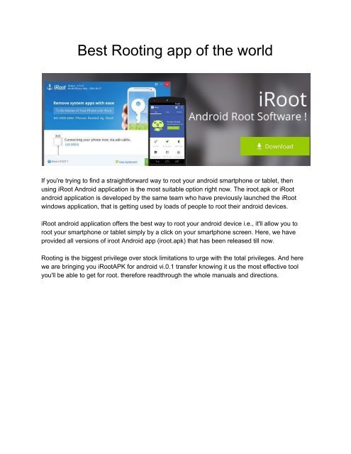 Best Rooting App Of The World