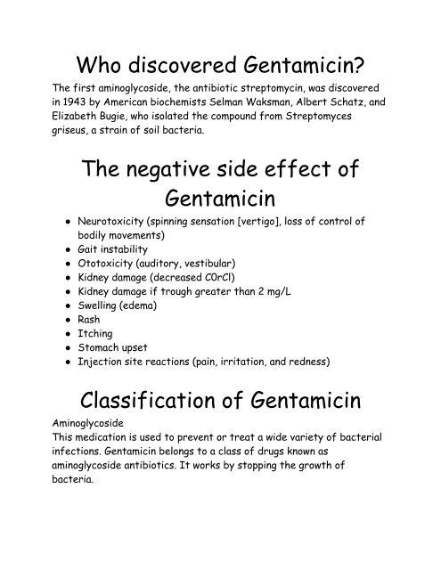 Gentamicin (cidomycin)
