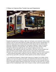 5 Ways to Improve Bus Transit Use and Experience