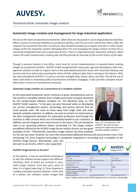 Automatic image creation