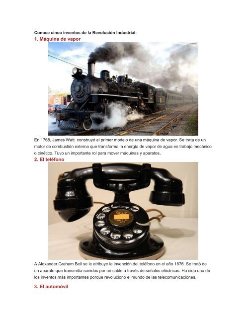 Conoce cinco inventos de la Revolución Industrial