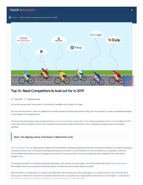 Top 11+ Slack Competitors to look out for in 2019