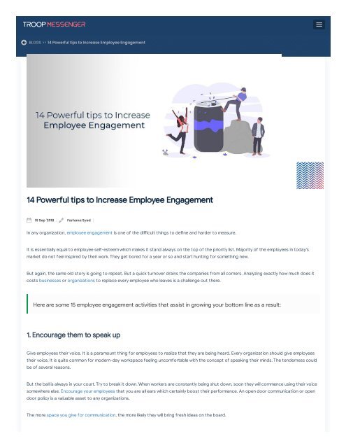 14 Powerful tips to Increase Employee Engagement