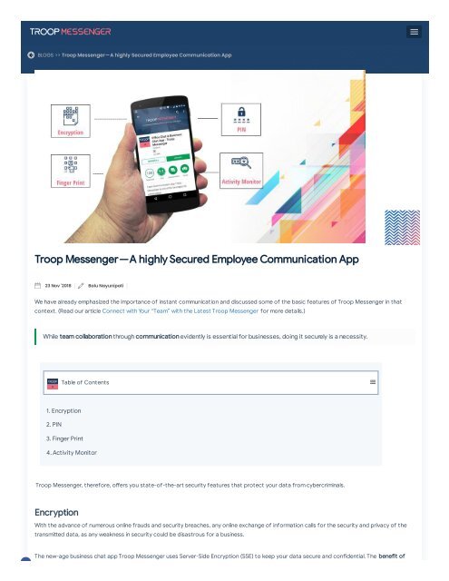 A highly Secured Employee Communication App