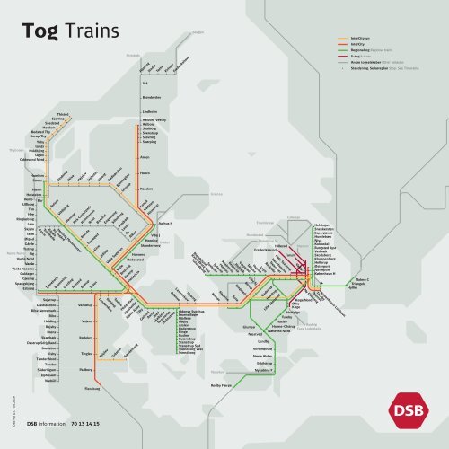 Oversigtskort | Tog i Danmark | 2019 | DSB