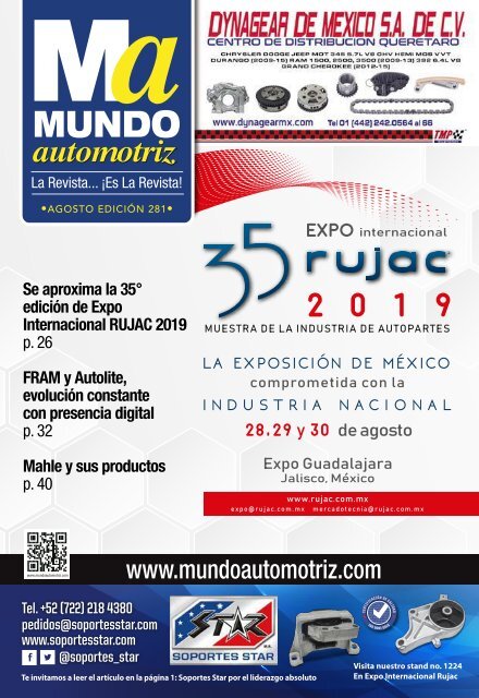 Revista Mundo Automotriz No. 281 Edicion Agosto 2019